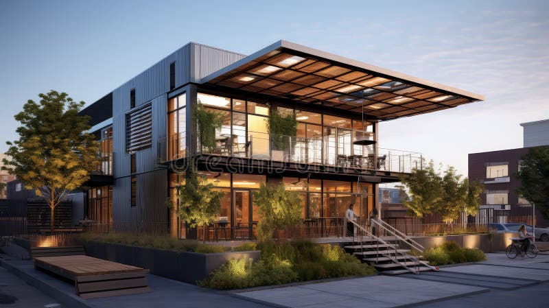 Structure Architecture Warehouse Building Stock Illustration ...