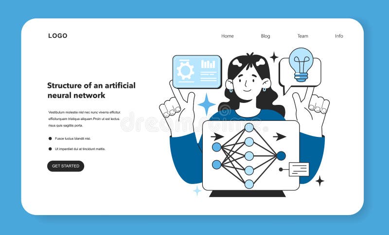 Structure of an Artificial Neural Network Web Banner or Landing Page ...