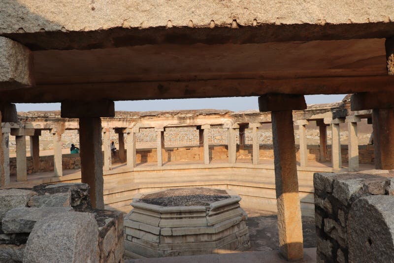 Octagonal Bath at Hampi, Karnataka - Archaeological Site in India Stock Image - Image of ...