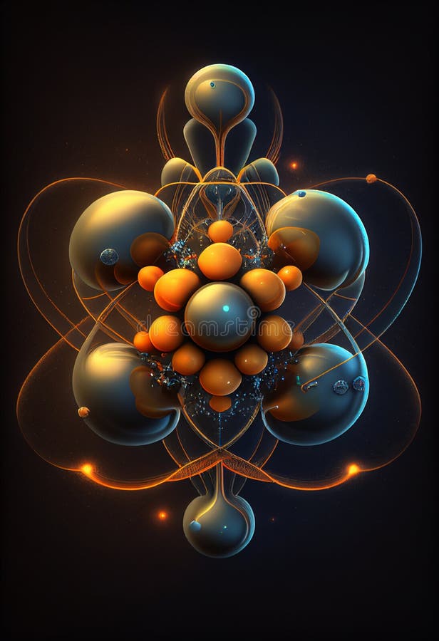 The Structure of the Atom on Dark Background. AI Generated Stock ...