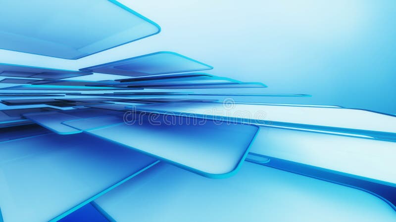 Structure of Blue Architecture Cubes on Blue Background in Technology ...
