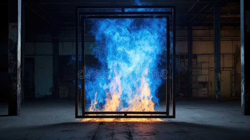 Structure blue flame frame stock illustration. Illustration of rustic - 360632297