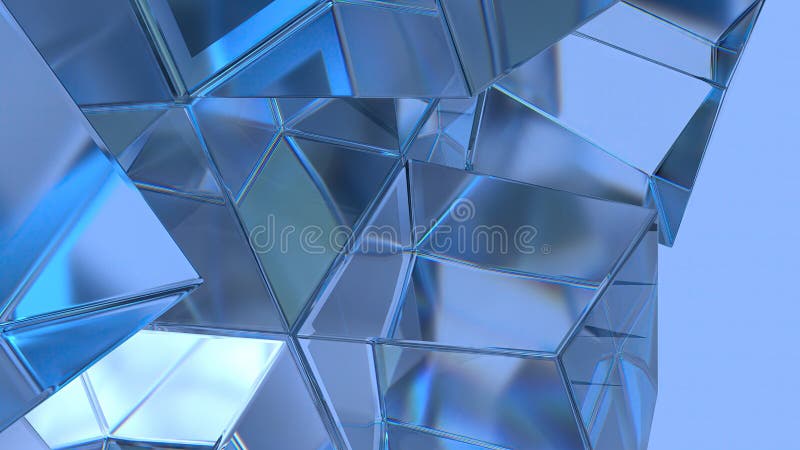 Structure of Blue Glass Cube Refraction and Reflection Design Elements ...