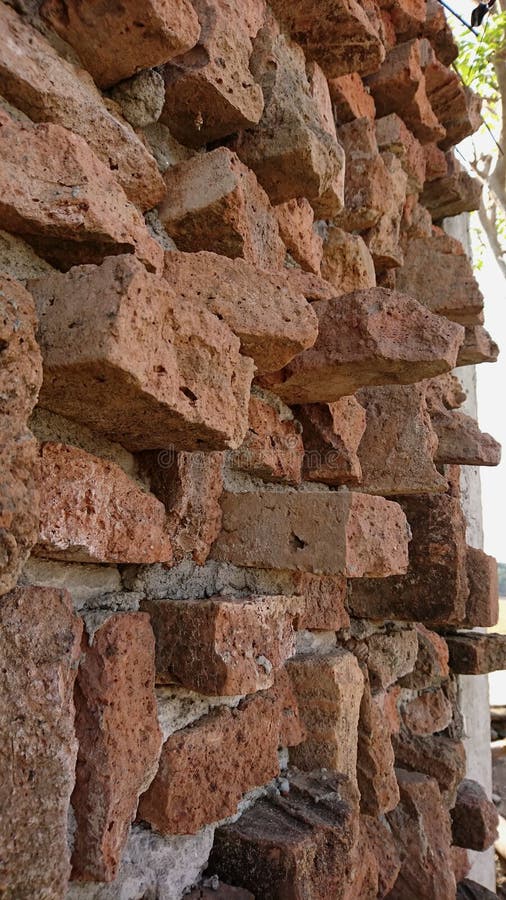 The Structure of the Brick Wall on the Terrace is Irregular Stock Image ...