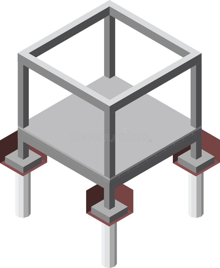 Structure of the Building, Foundation, and Piles Supporting Up the ...
