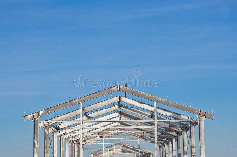 Steel Construction on the Background of the Winter Landscape. Stock ...