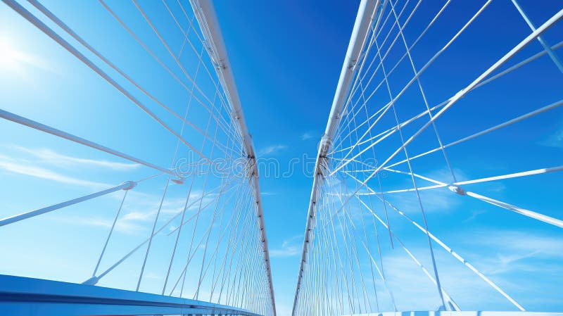 Structure Cable Stay Bridge Stock Illustration - Illustration of ...