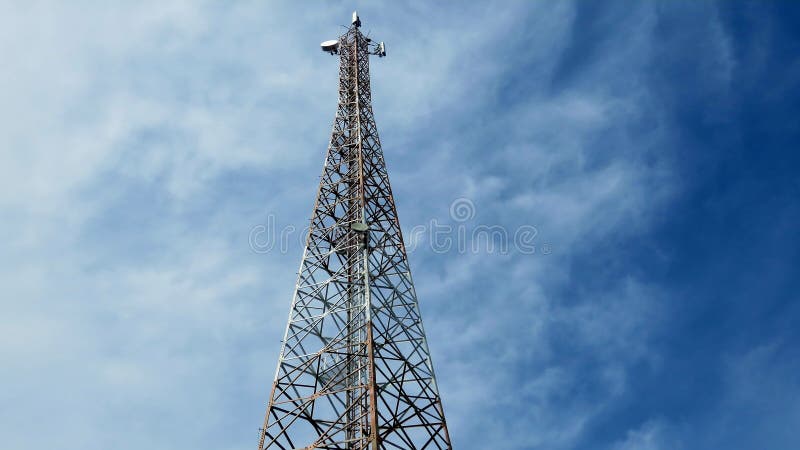 The Structure of Communication Tower Building Stock Image - Image of ...