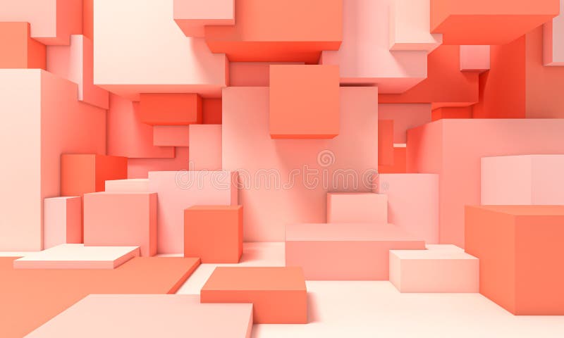 Structure Composed of Cubes of Different Sizes Stock Illustration ...