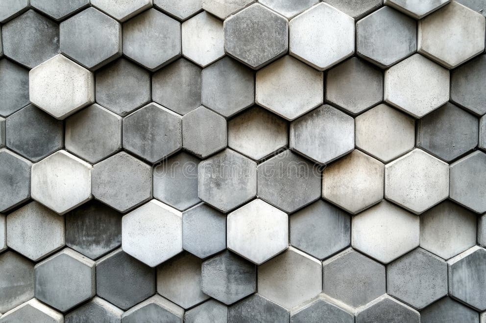 Hexagonal Concrete Block Wall Stock Image - Image of block, engineering ...