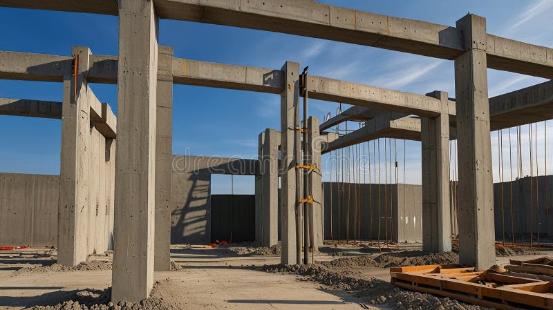 Structure Construction Site Engineer for Background Stock Illustration ...