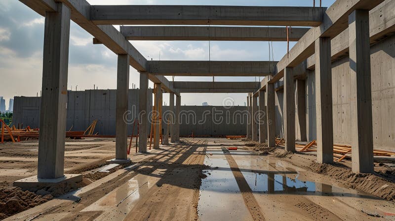Structure Construction Site Engineer for Background Stock Illustration ...