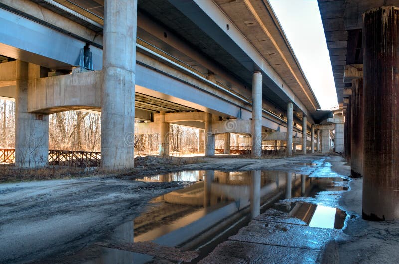 Structure Construction Urban Design Under the Bridge in the Ciry Stock ...