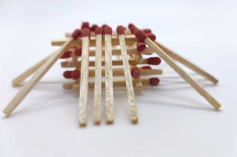 Structure Created through Matchstick Stock Image - Image of caution ...