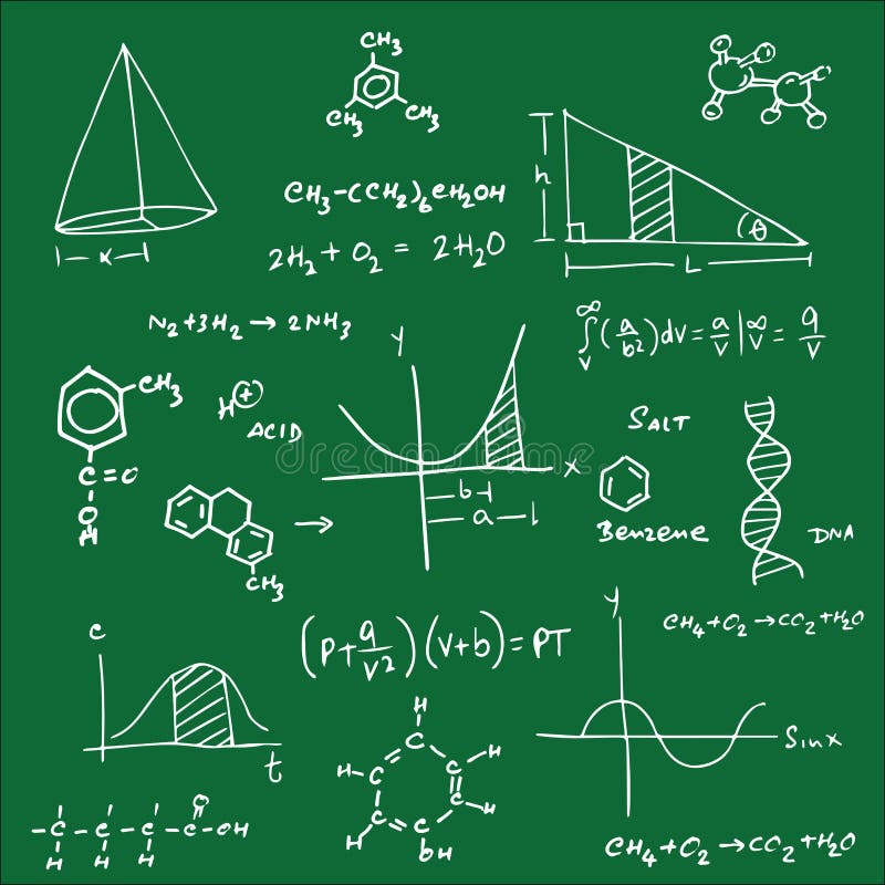 Structure D'équation De Chimie De Tableau Noir 2 Illustration de ...