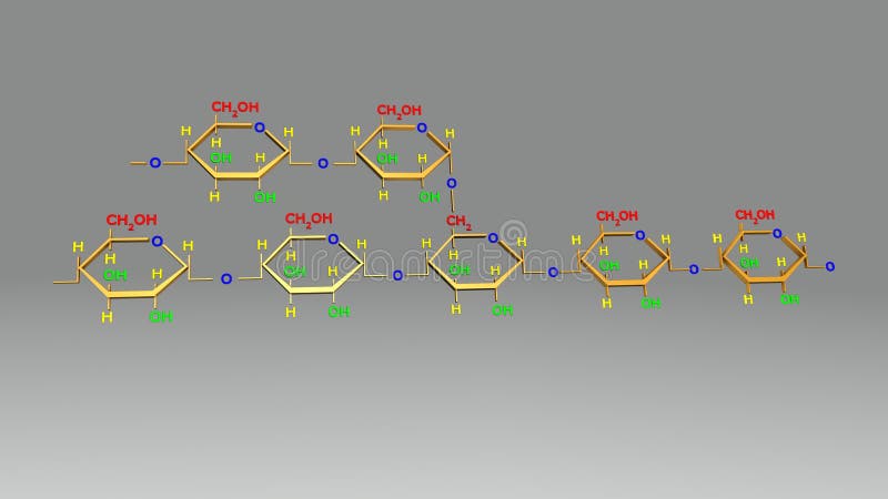 Structure Chimique De Polymère De Polysaccharide D'amylose. Composant D ...