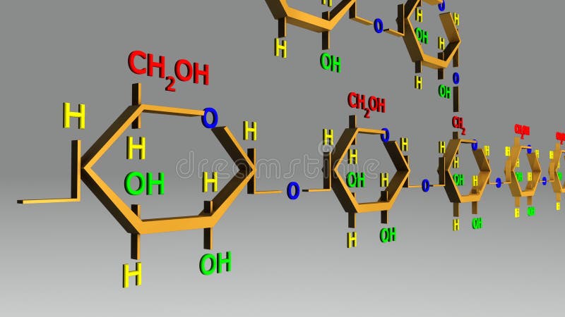 Structure Chimique De Polymère De Polysaccharide D'amylose. Composant D ...