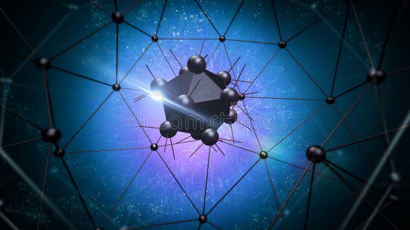 Structure D'atome Pour La Technologie Illustration Stock - Illustration ...