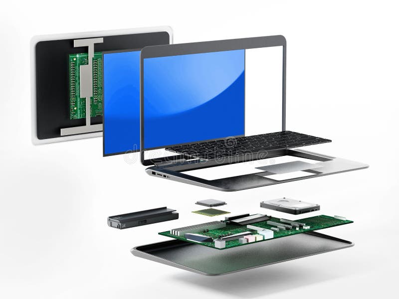 Structure D'ordinateur Portable Montrant Des Pièces De Rechange ...