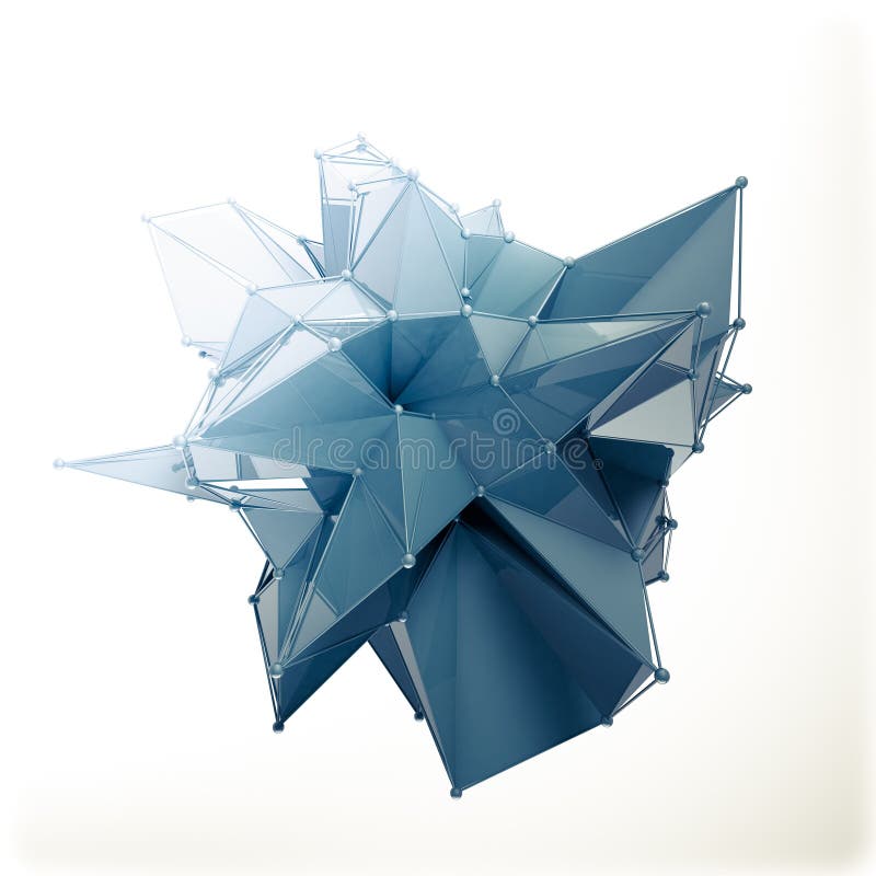 Structure 3d Render Computer Graphics CG. Crystal Illustration. One ...