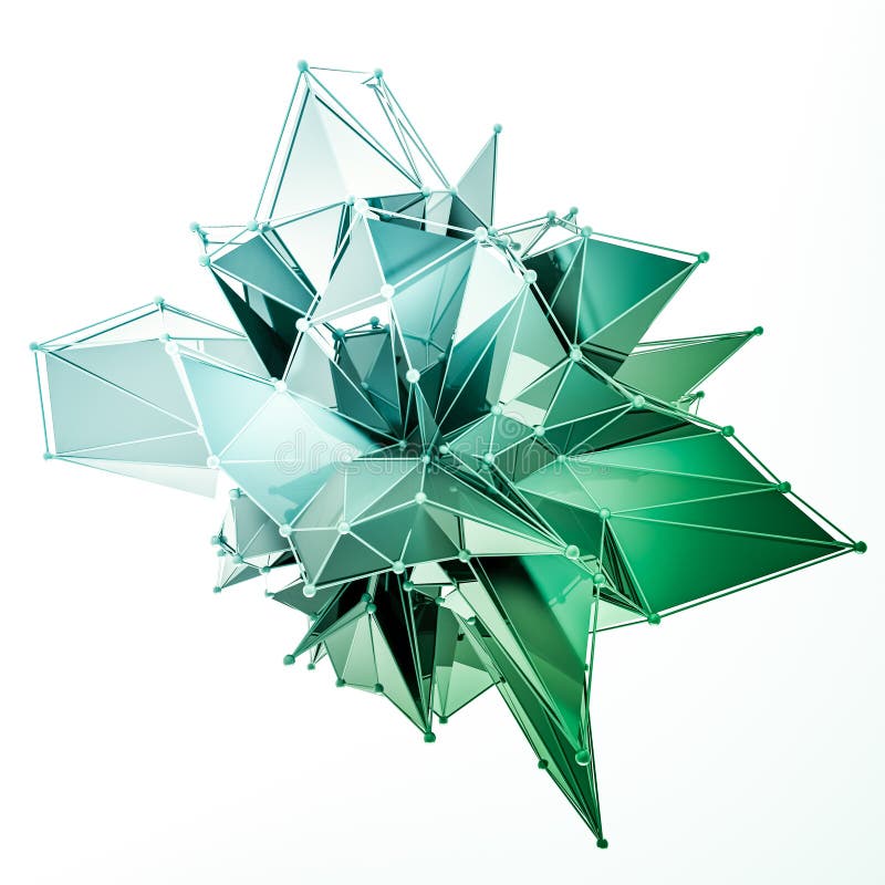 Structure 3d Render Computer Graphics CG. Crystal Illustration. One ...