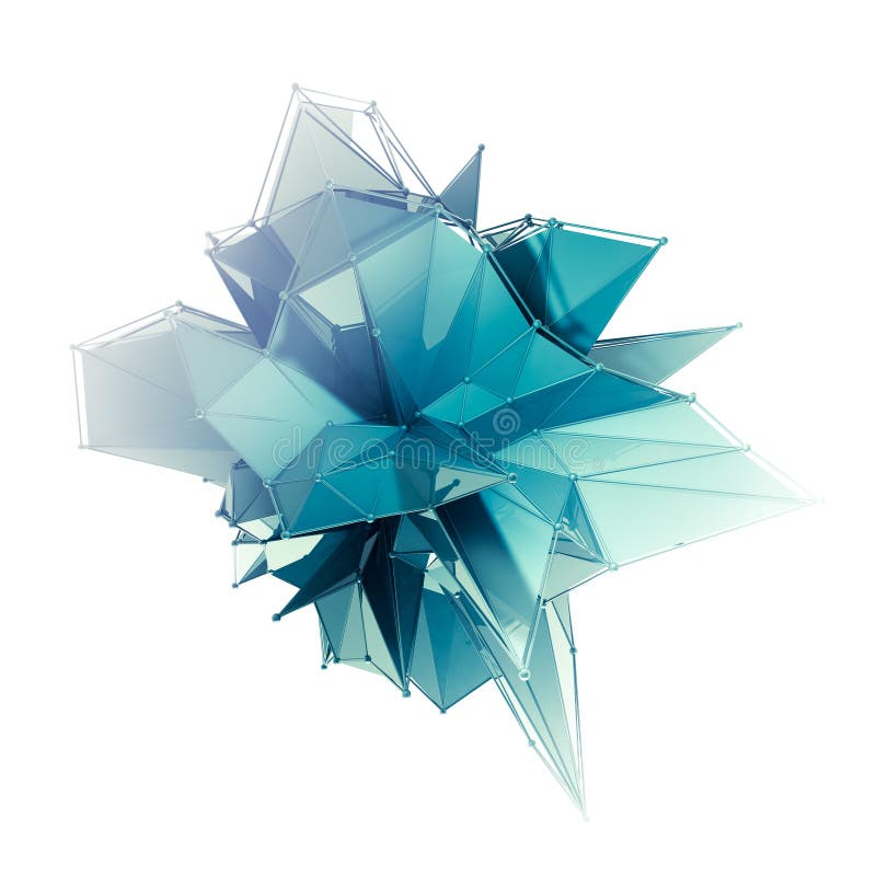 Structure 3d Render Computer Graphics CG. Crystal Illustration. One ...