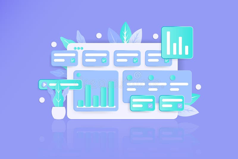 Structure Data Illustration 3D Modern Awesome Flat Landing Page Stock ...