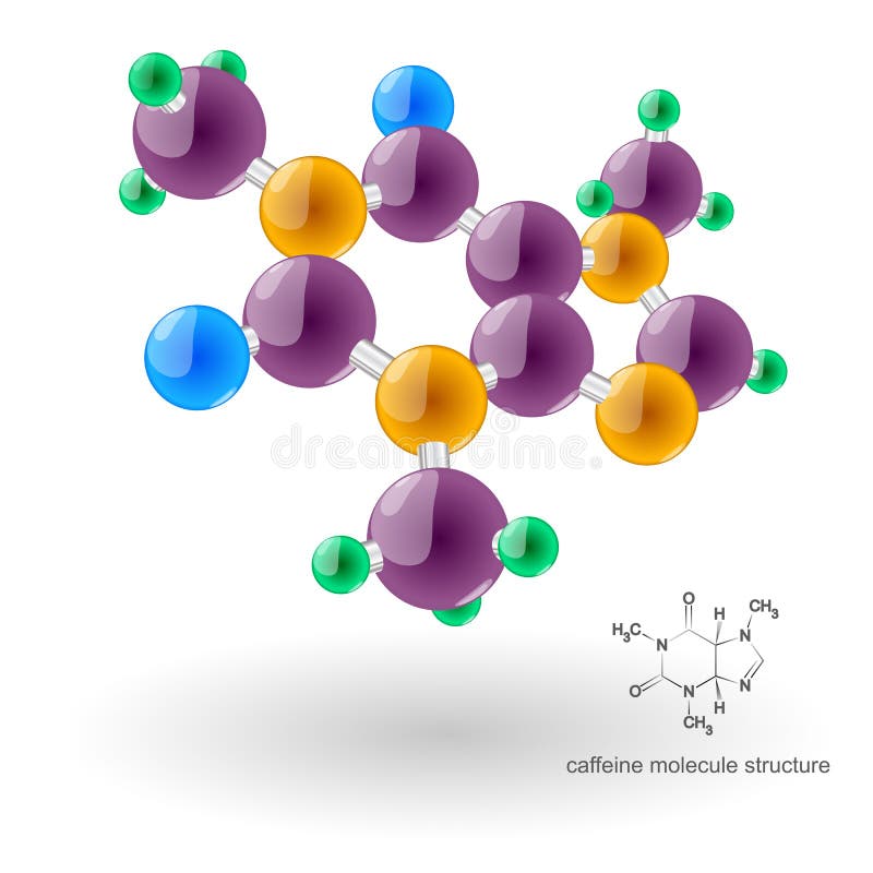 Structure De Molécule De Caféine Illustration de Vecteur - Illustration ...