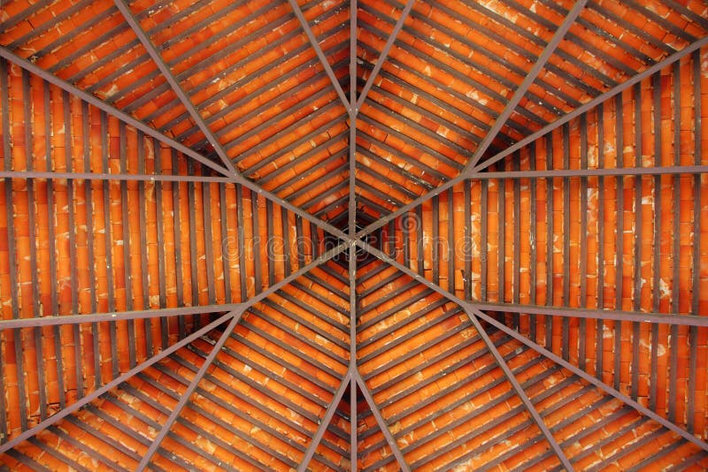 Structure de toit photo stock. Image du ligne, orange - 22863898