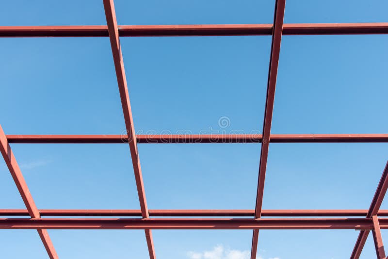 Structure De Toit Avec De L'acier Pour La Construction Une Maison Photo ...