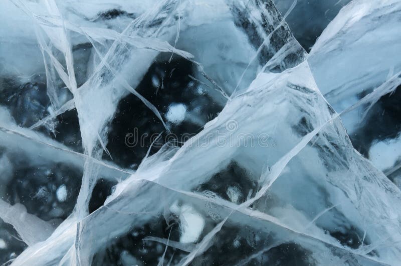 The Structure of the Deep and Clear River Ice Stock Image - Image of ...