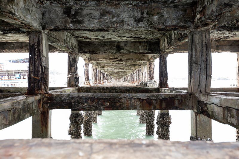 Under the pier by the sea stock image. Image of outdoor - 247829639