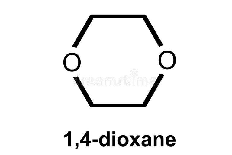 Structure of 1,4-dioxane on White Background Stock Illustration ...