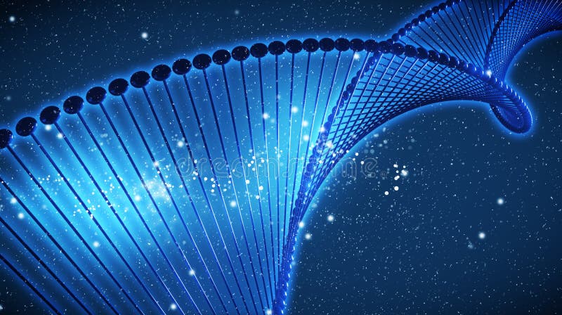 Structure of DNA on Dark Background. Illustration Stock Photo - Image ...