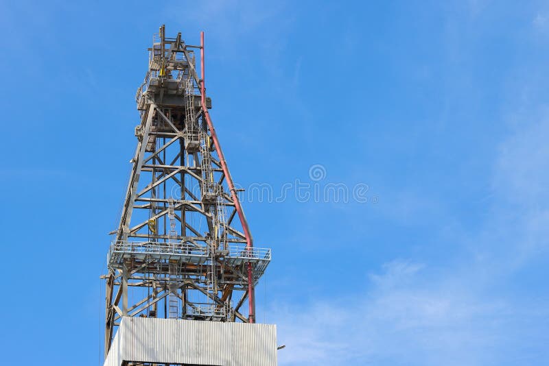 Structure of Drilling Rig on Blue Stock Image - Image of fuel ...