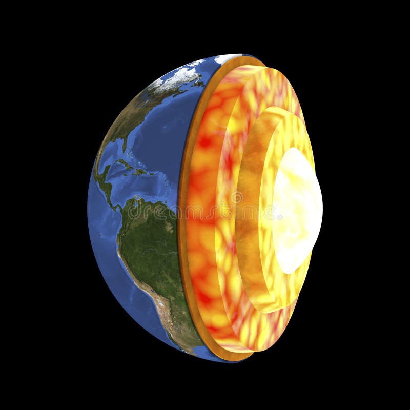 Structure of the Earth, 3D Illustration Stock Illustration ...