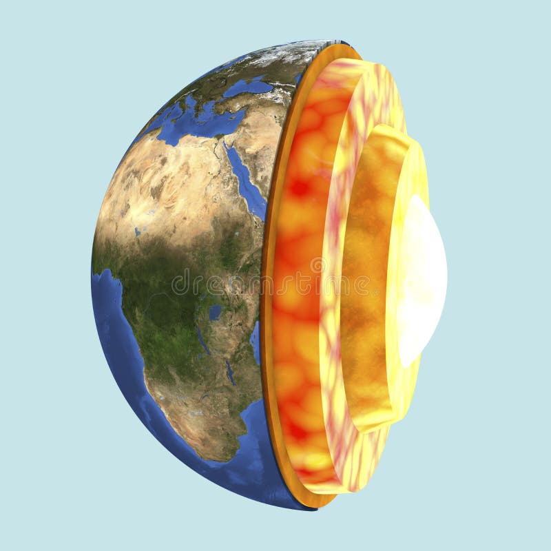 Structure of the Earth, 3D Illustration Stock Illustration ...