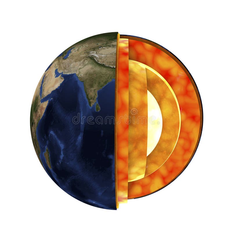 Structure of the Earth, 3D Illustration Stock Illustration ...