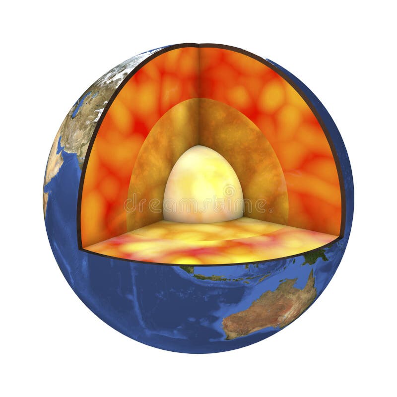 Structure of the Earth, 3D Illustration Stock Illustration ...