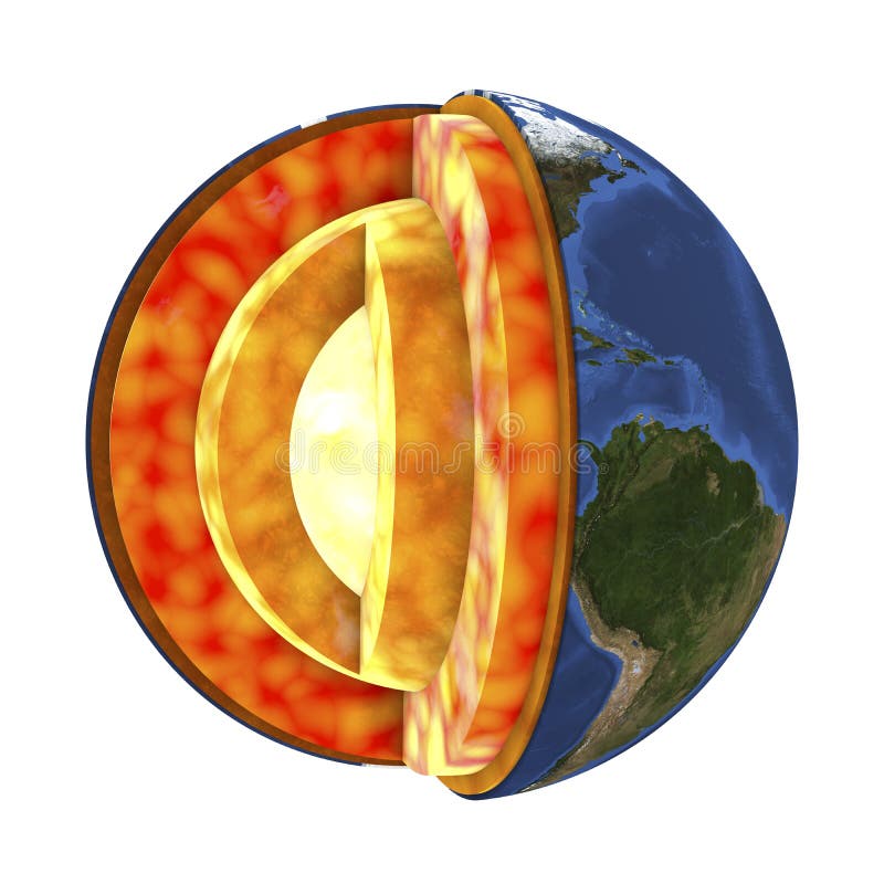 Structure of the Earth, 3D Illustration Stock Illustration ...