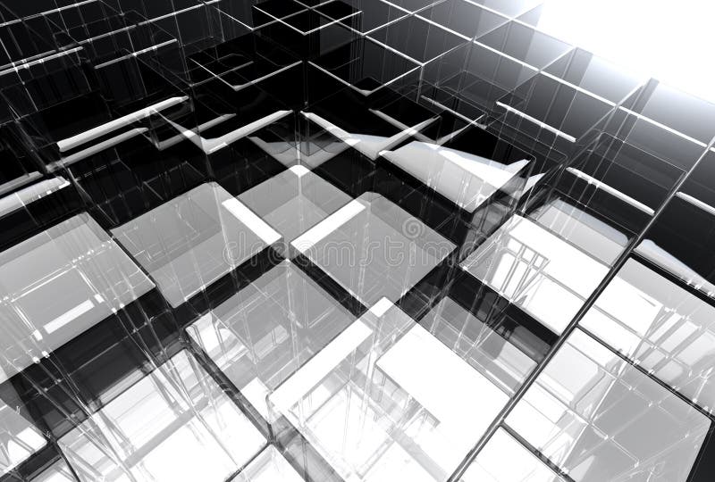 Structure En Verre Abstraite Illustration Stock - Illustration du cube ...