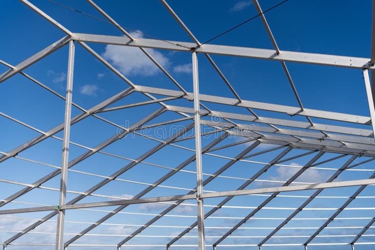 Structure Engineering at Building Site. Framework Construction ...