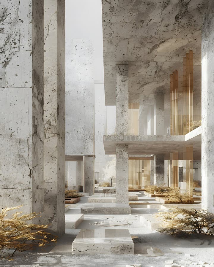 Structure Made of Concrete Pillars and Stairs with a Rich History Stock ...