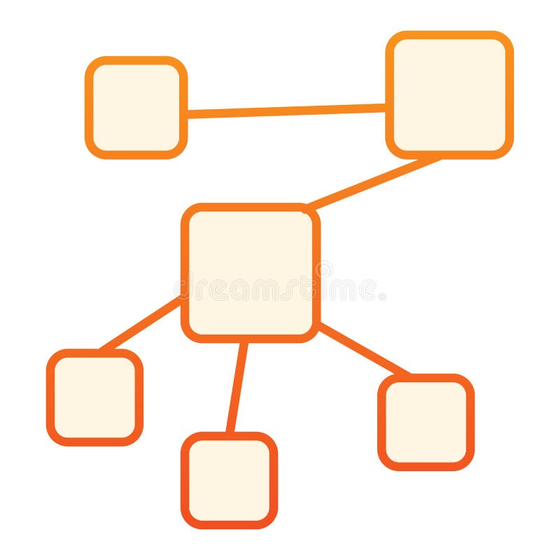 Structure Flat Icon. Network Orange Icons in Trendy Flat Style Stock ...