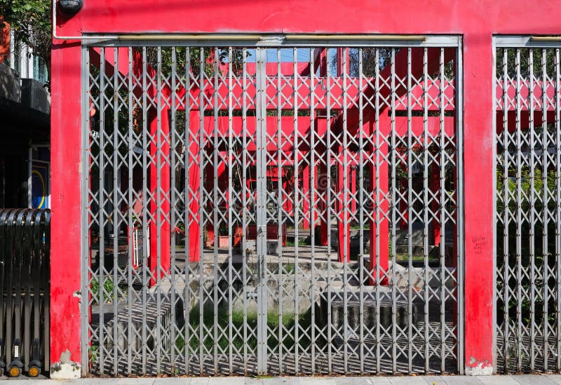 Structure Frames Metallic Retractable Grilles Stock Photo - Image of ...