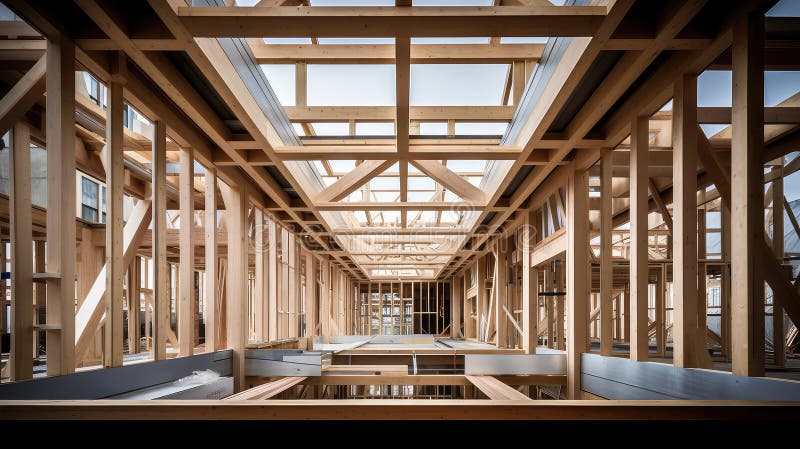 Structure Framework Timber Frame Stock Illustration - Illustration of ...