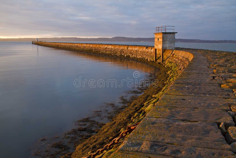 Structure on a Harbour at Sunset Stock Image - Image of firth, jetty ...