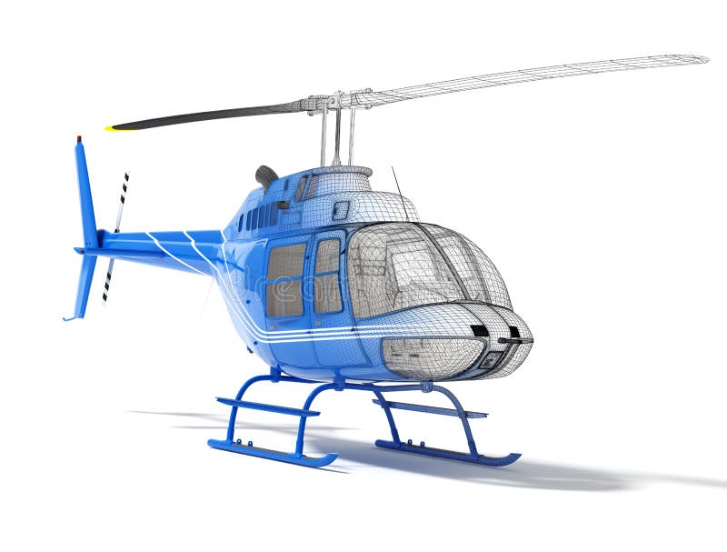 Structure of the Helicopter, Front View Stock Illustration ...