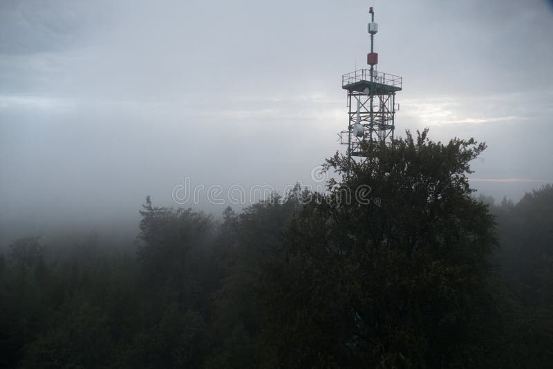 Structure of a High Lookout Tower Stock Image - Image of park, symbol ...