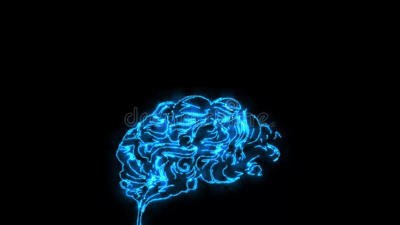 Structure of the Human Brain, Concept. Shining Neon Lines Stock Footage ...